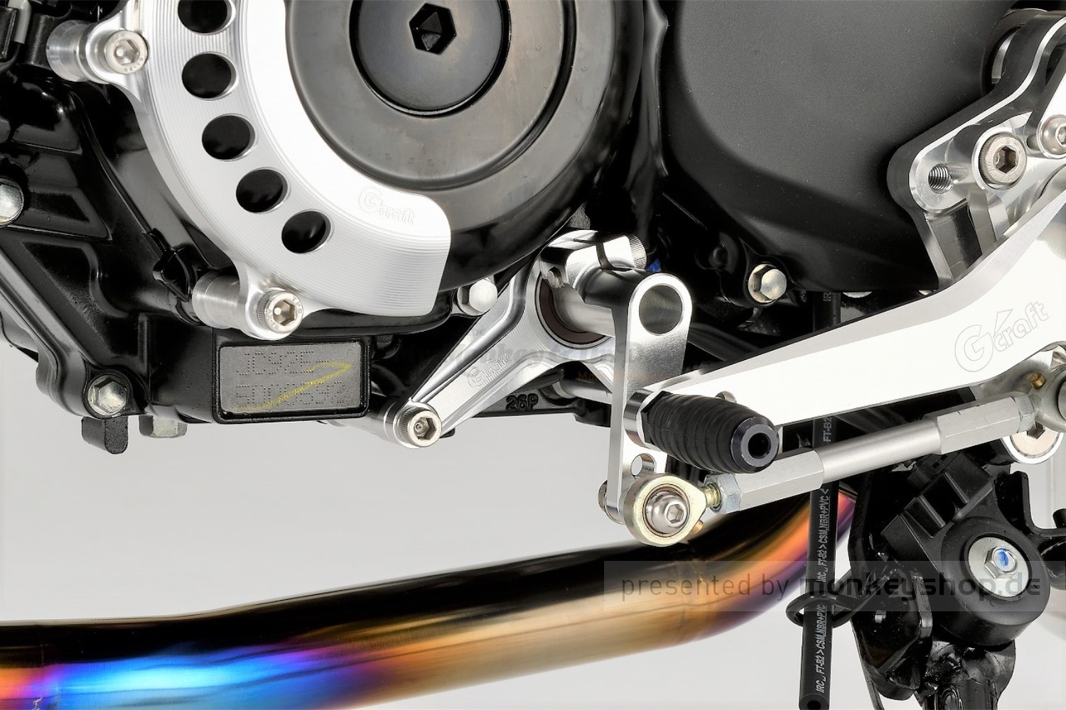 G-Craft Verstärkung Schaltwelle Aluminium CNC silber f. Monkey 125 JB03 ...